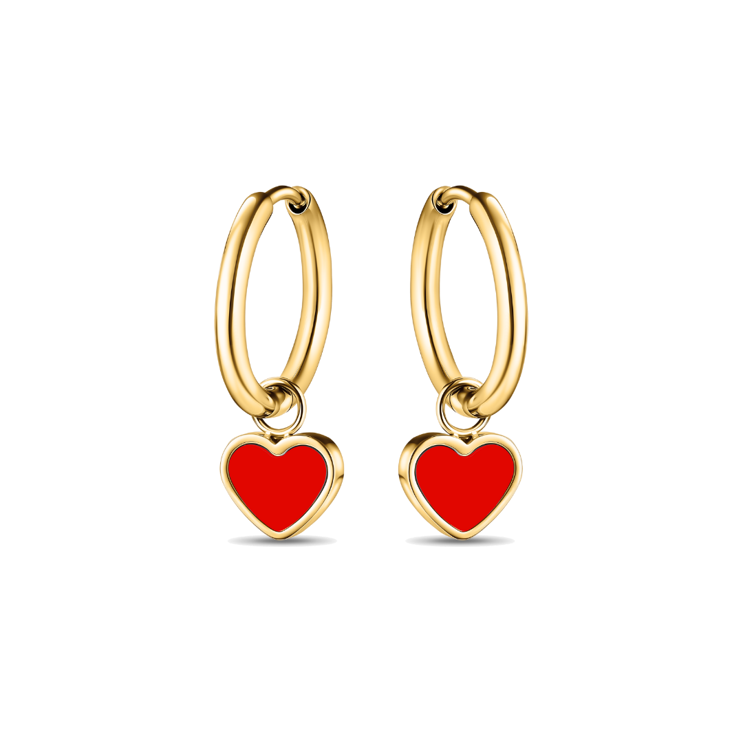 AMARE HOOPS HANGING RED CHIP