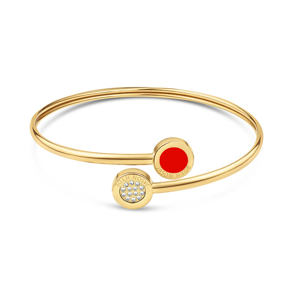 OCEAN RED CHIP AND PAVE BANGLE