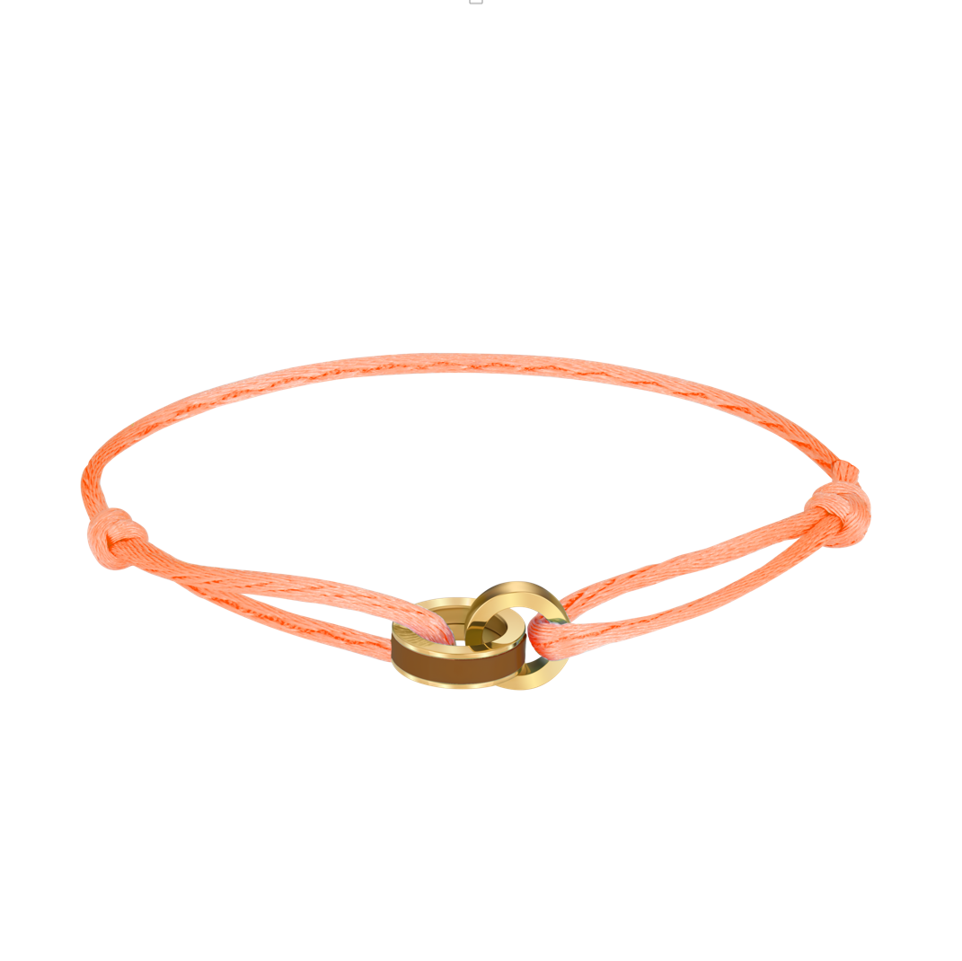 WEWA APRICOT CORD NUTSHELL CHIP BRACELET