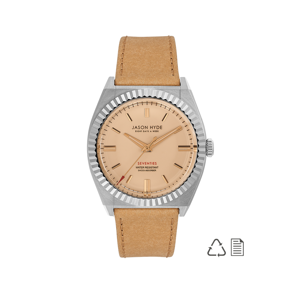 #AMBER | 40MM WATCH BEIGE DIAL - BEIGE STRAP