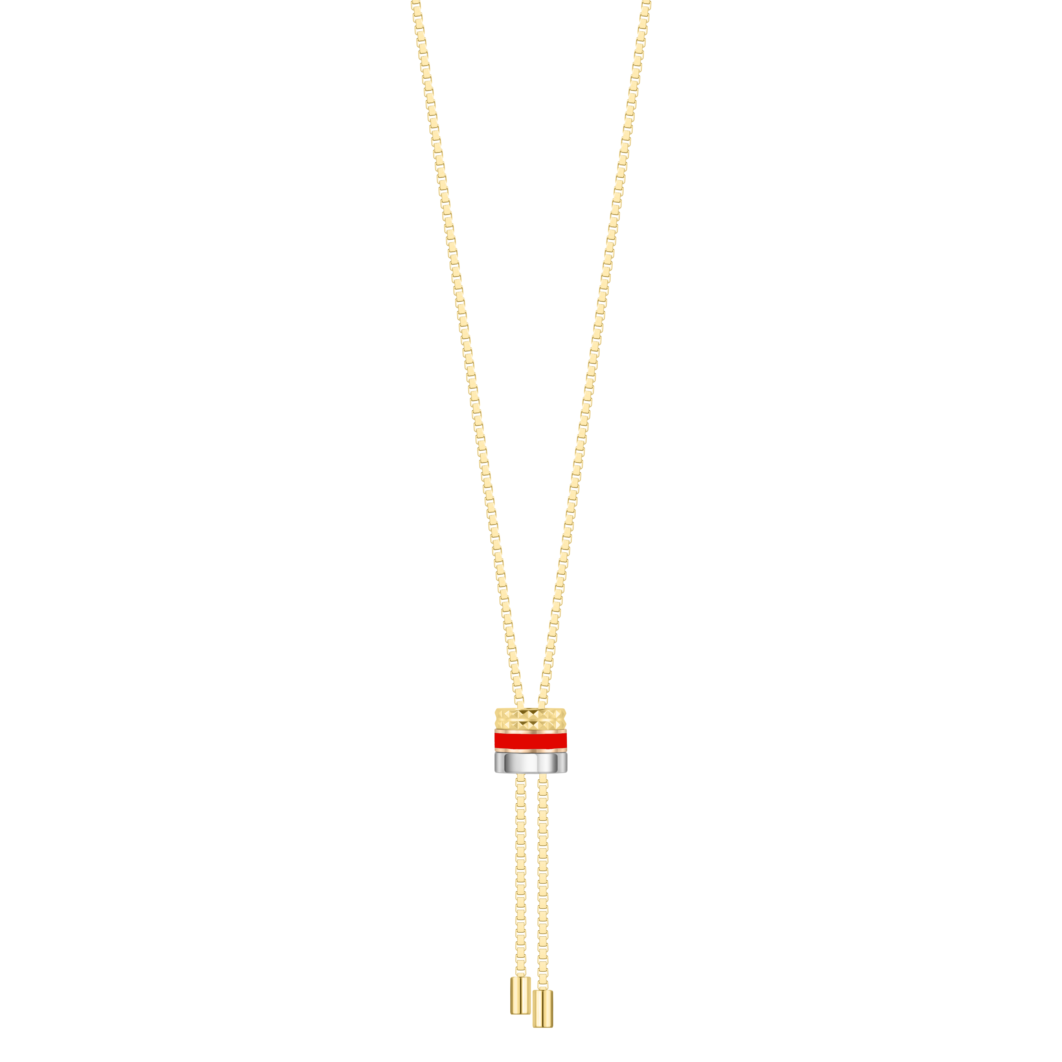 WEWA BOLO TIE TUBE RED CHIP NECKLACE