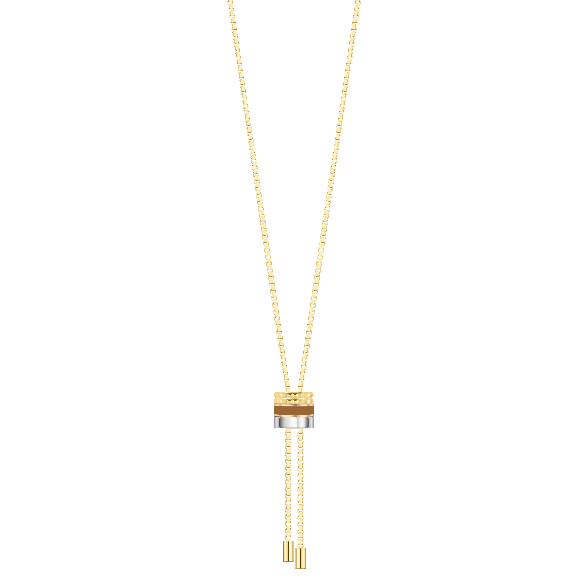 WEWA BOLO TIE TUBE NUTSHELL CHIP NECKLACE