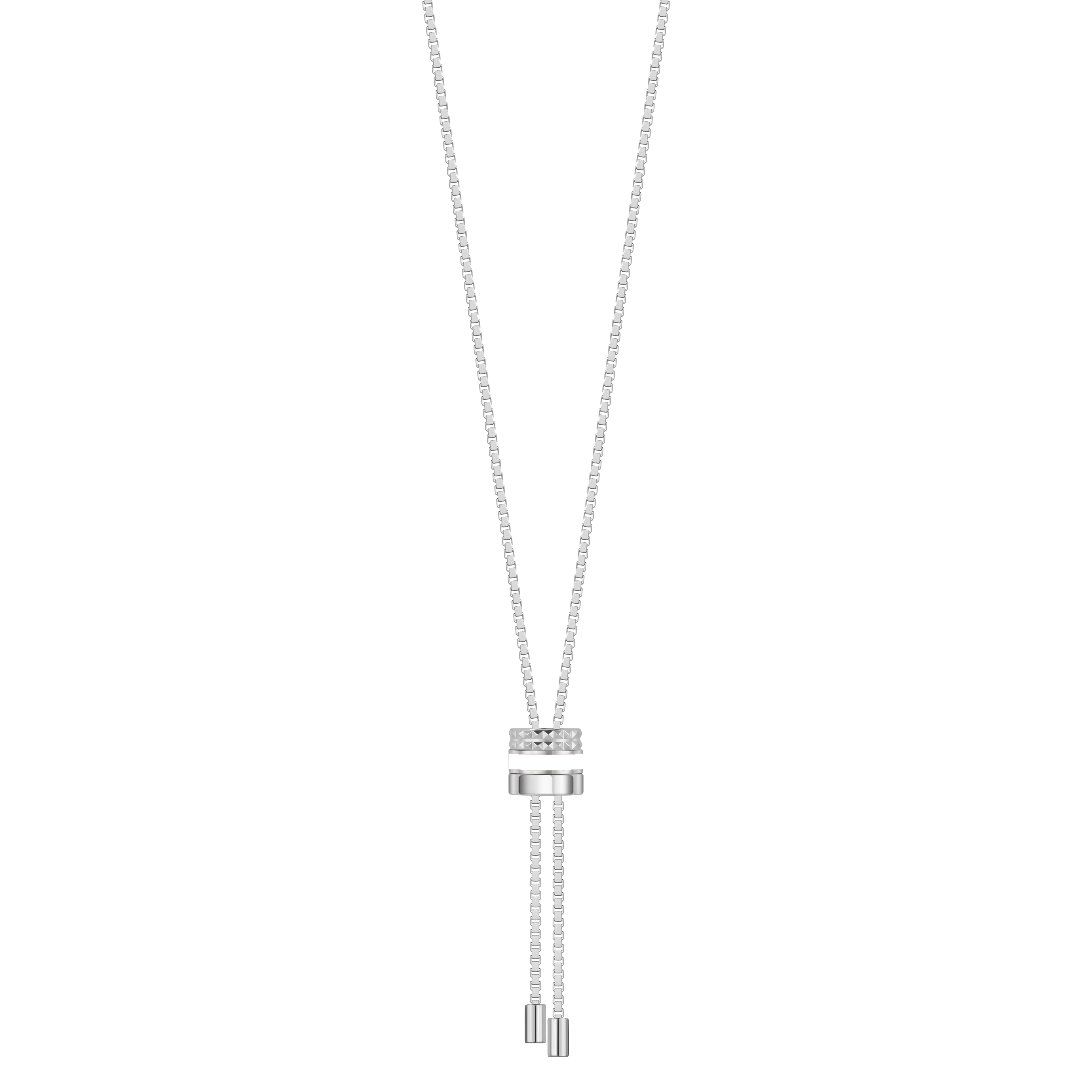 WEWA BOLO TIE TUBE WHITE CHIP NECKLACE