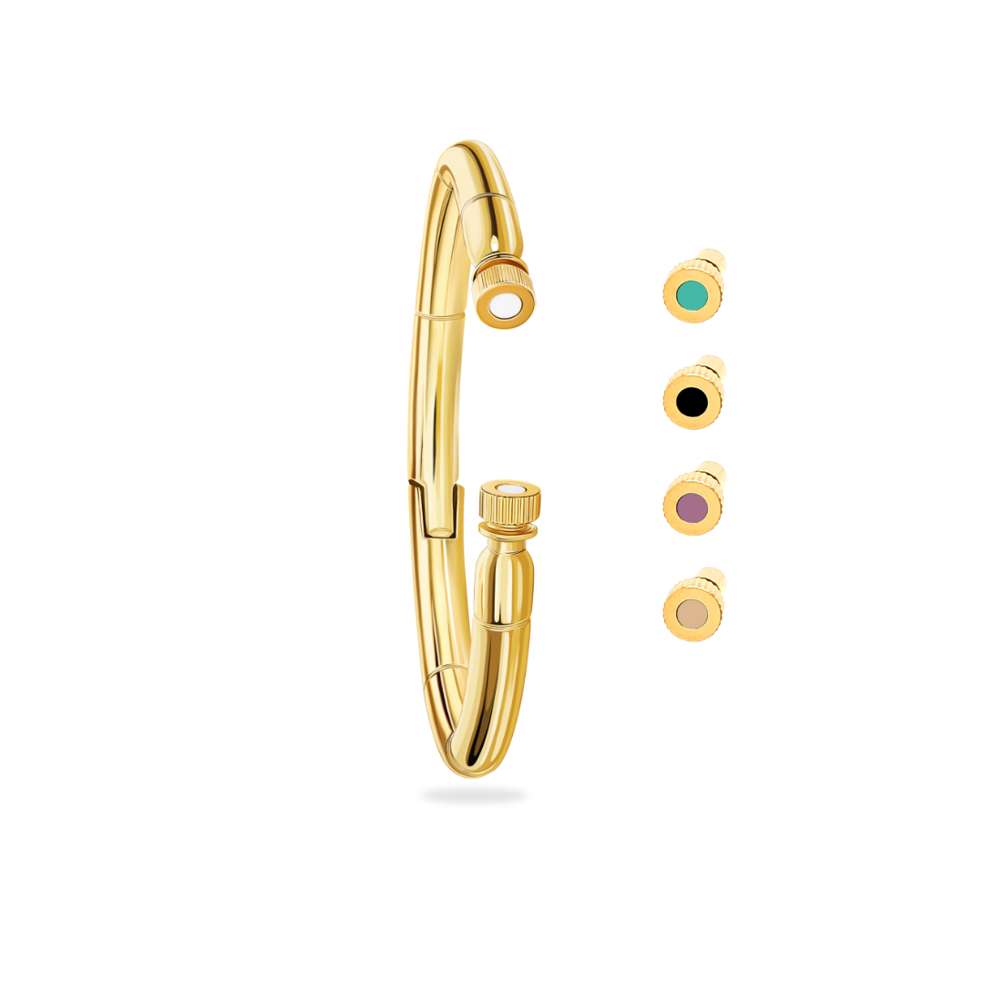 SEACAP WHITE CHIP BANGLE WITH EXCHANGABLE CAPS