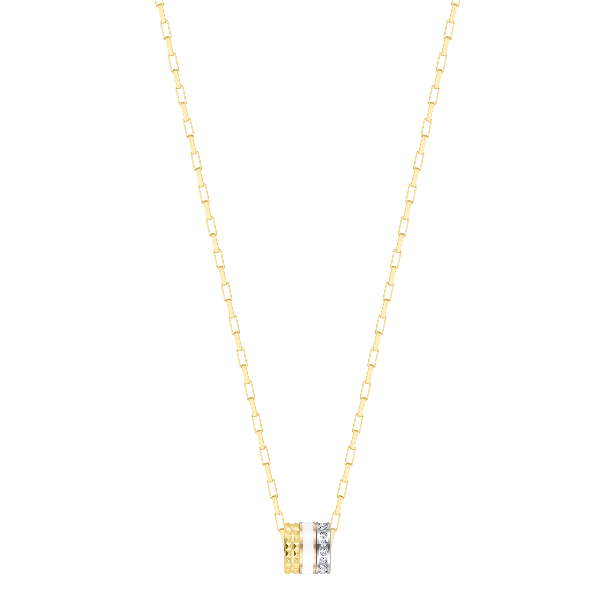 WEWA TUBE WHITE CHIP WITH ZIRCONIA NECKLACE