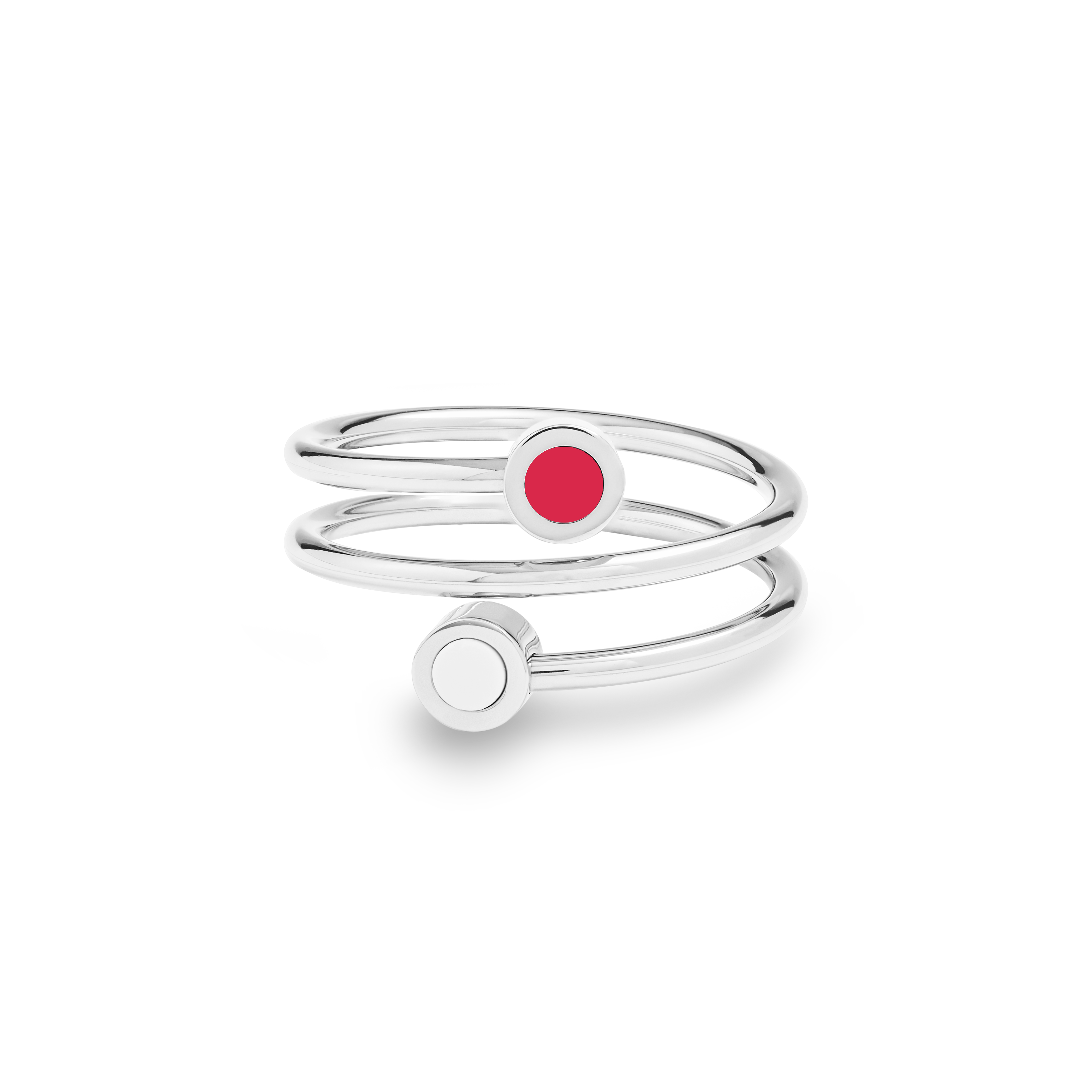 NEW WAVE RED AND WHITE CHIP DOUBLE RING