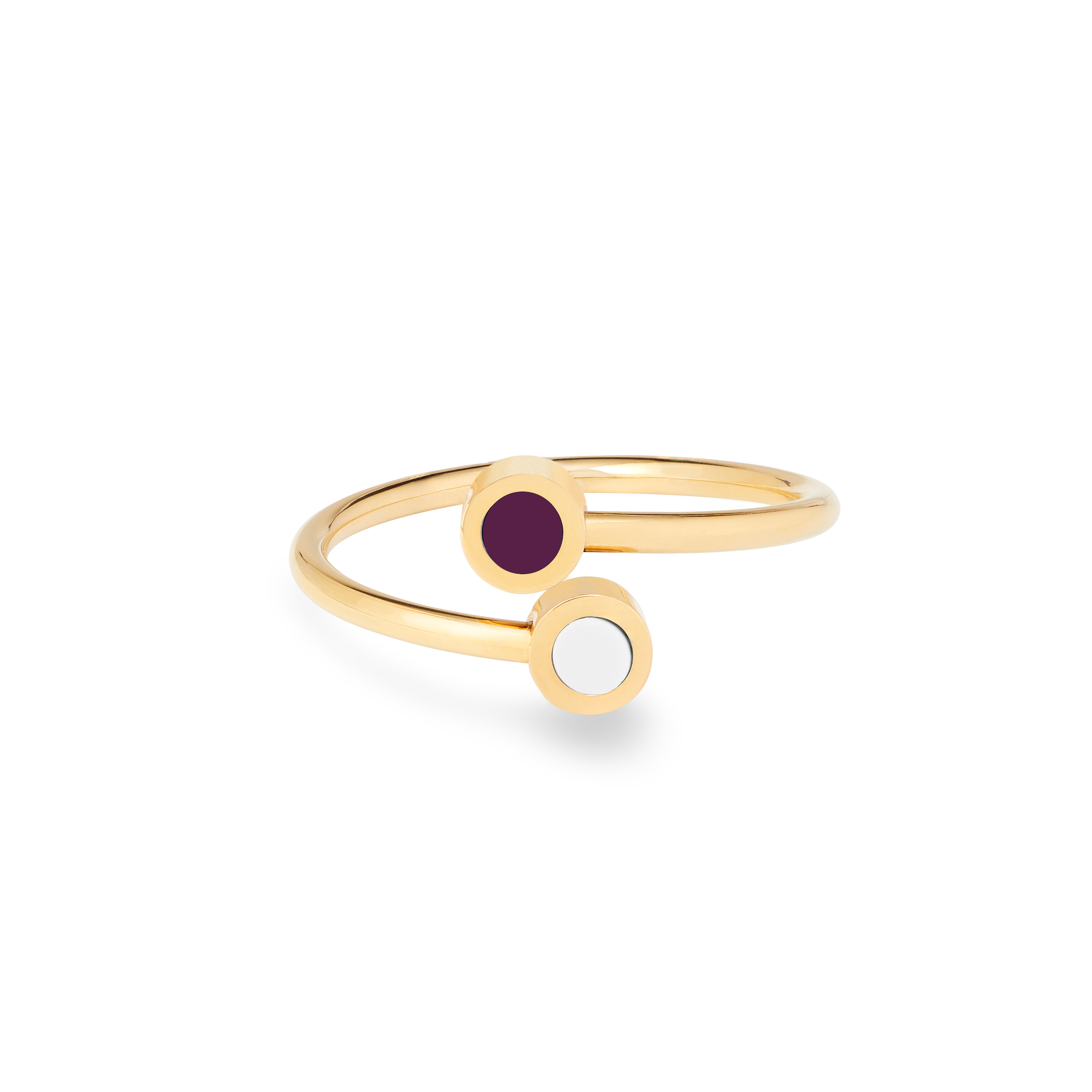 NEW WAVE PLUM AND WHITE CHIP RING