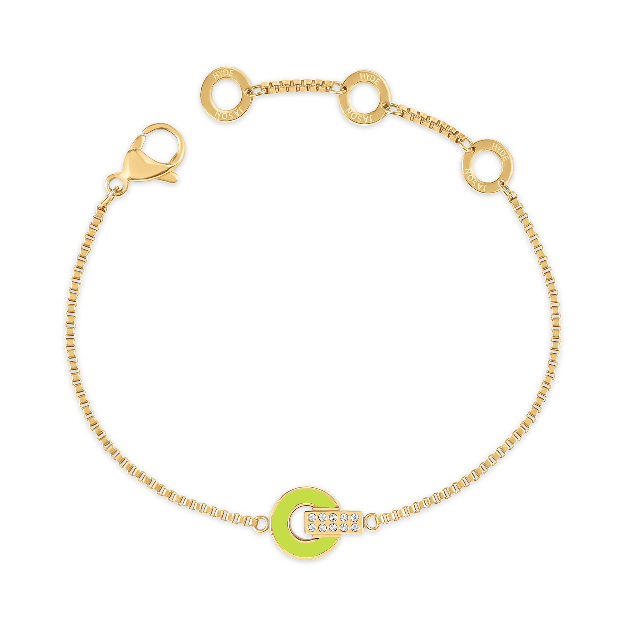 NEREIDA LIME GREEN CHIP WITH ZIRCONIA BRACELET